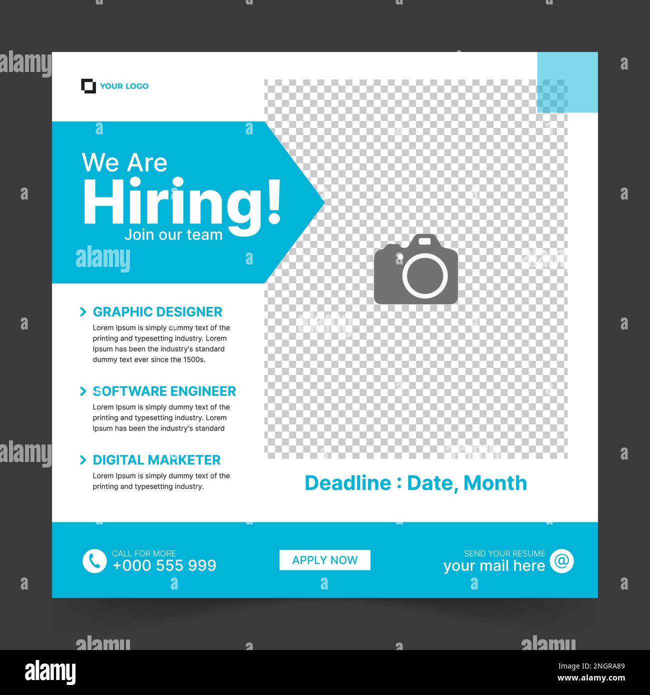 We are hiring job position social media post. Flat vector Design for web banner Stock Vector ...