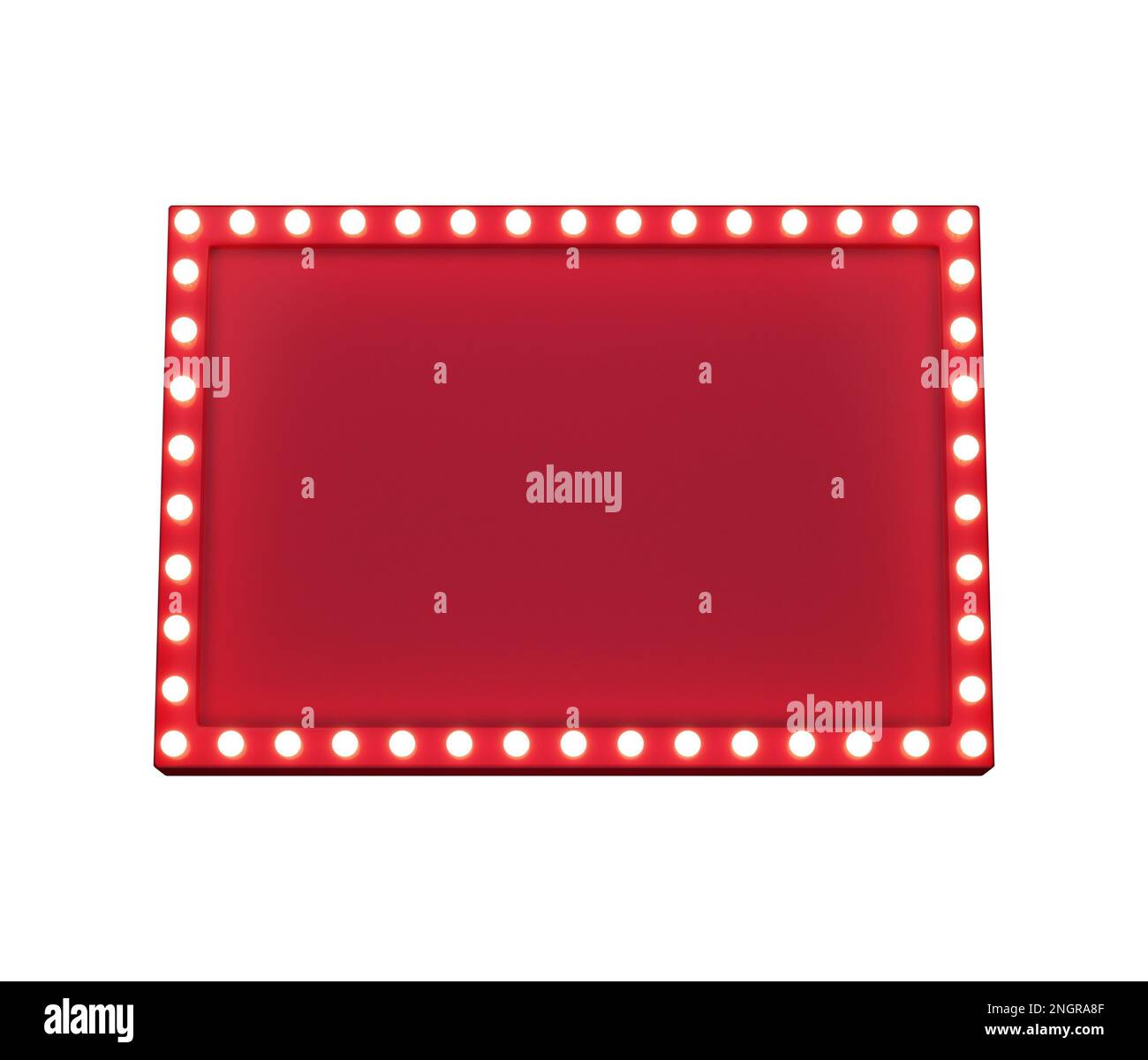 3d retro red signboard with glowing yellow light bulb . Concept of ...