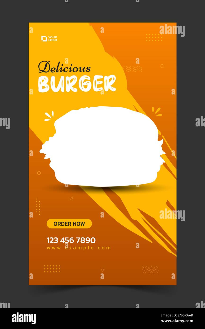 Food instagram story post template design. Suitable for Social Media ...