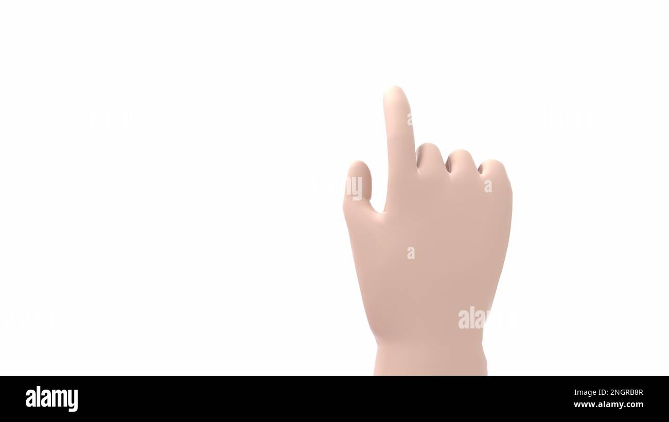 3d character click with a finger 3d render Stock Photo - Alamy