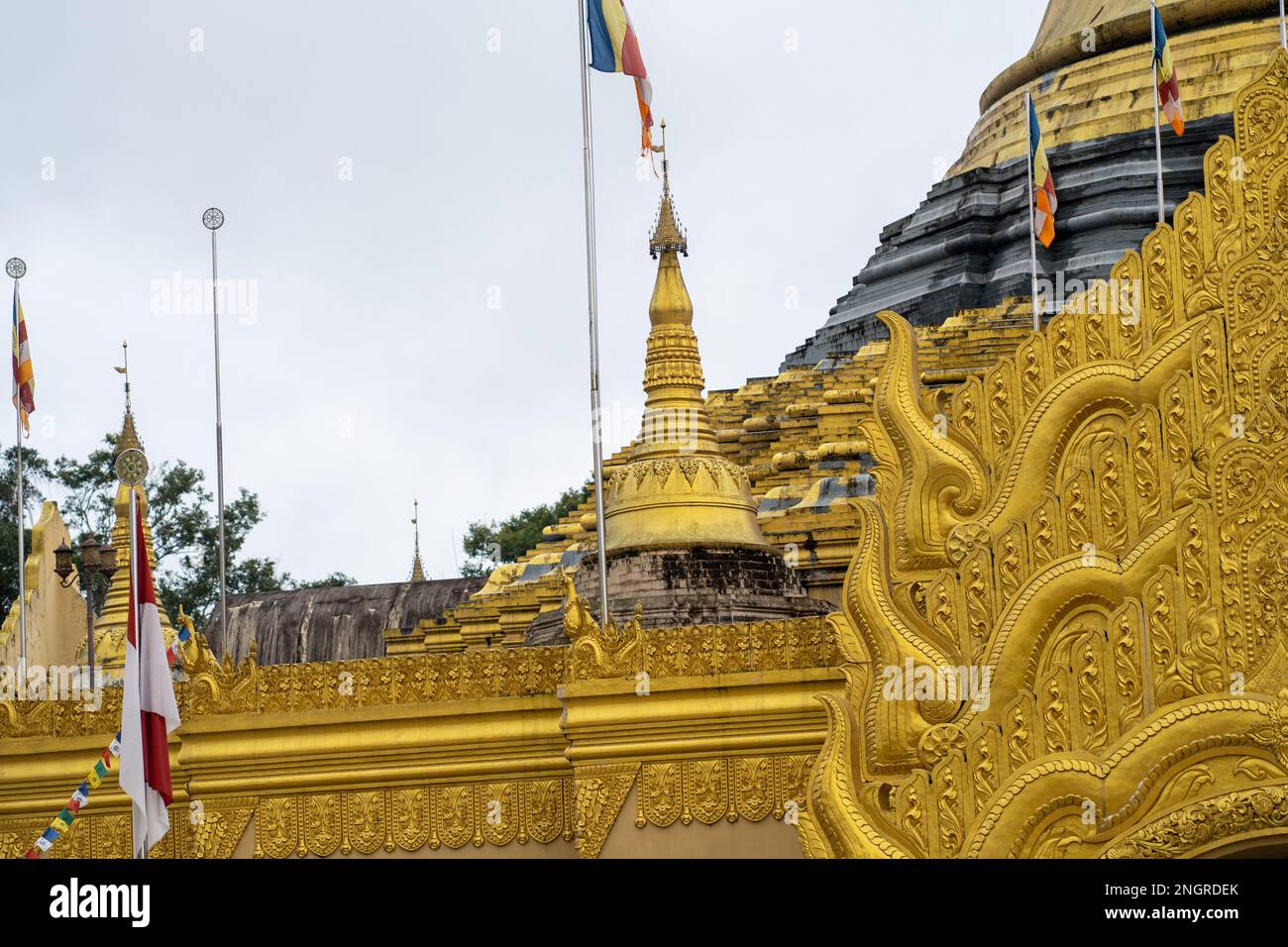 golden temple building a place of tourism in indonesia Stock Photo - Alamy