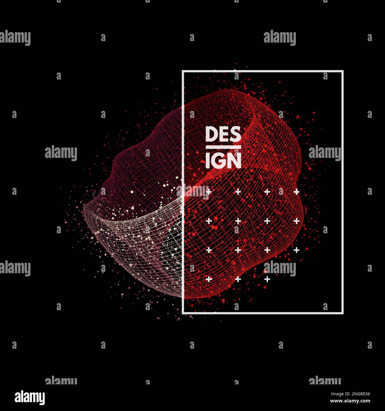 Ring. Object with dots. Molecular grid. 3d technology style with ...