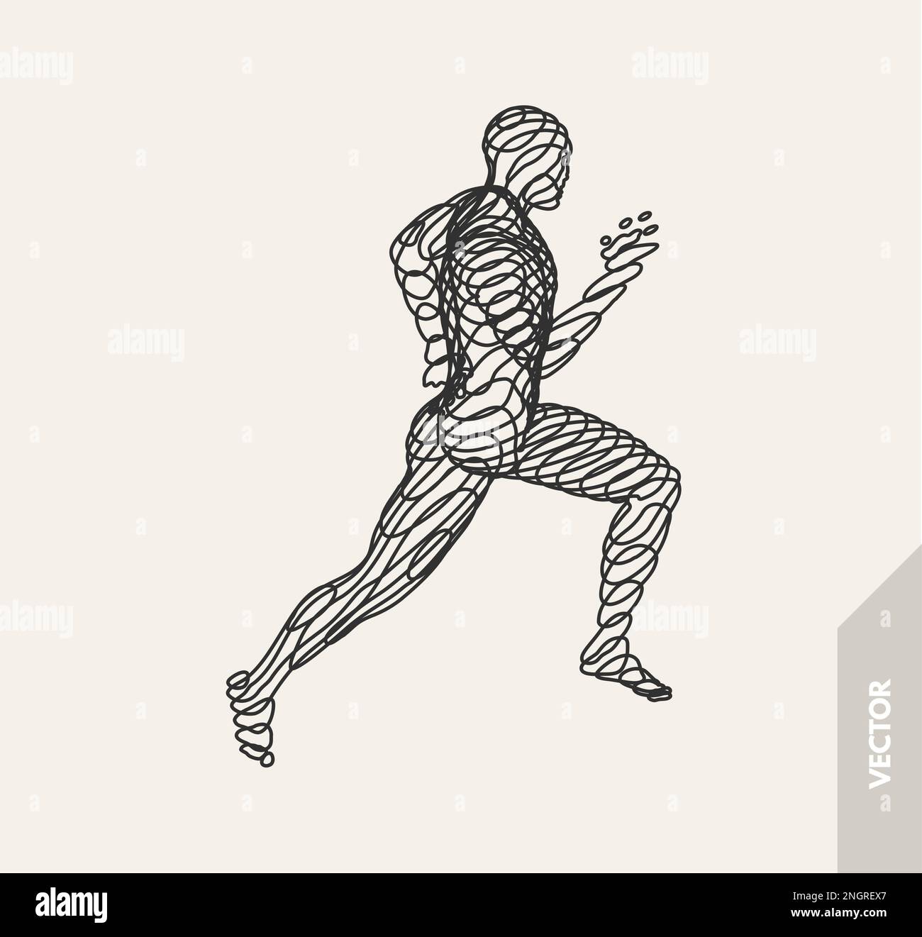 3d running man. Design for sport, business, science and technology ...