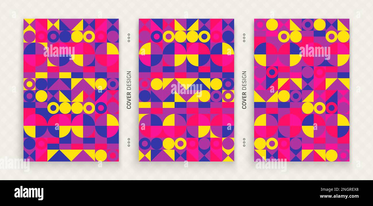 Cover design template for advertising. Abstract colorful geometric ...