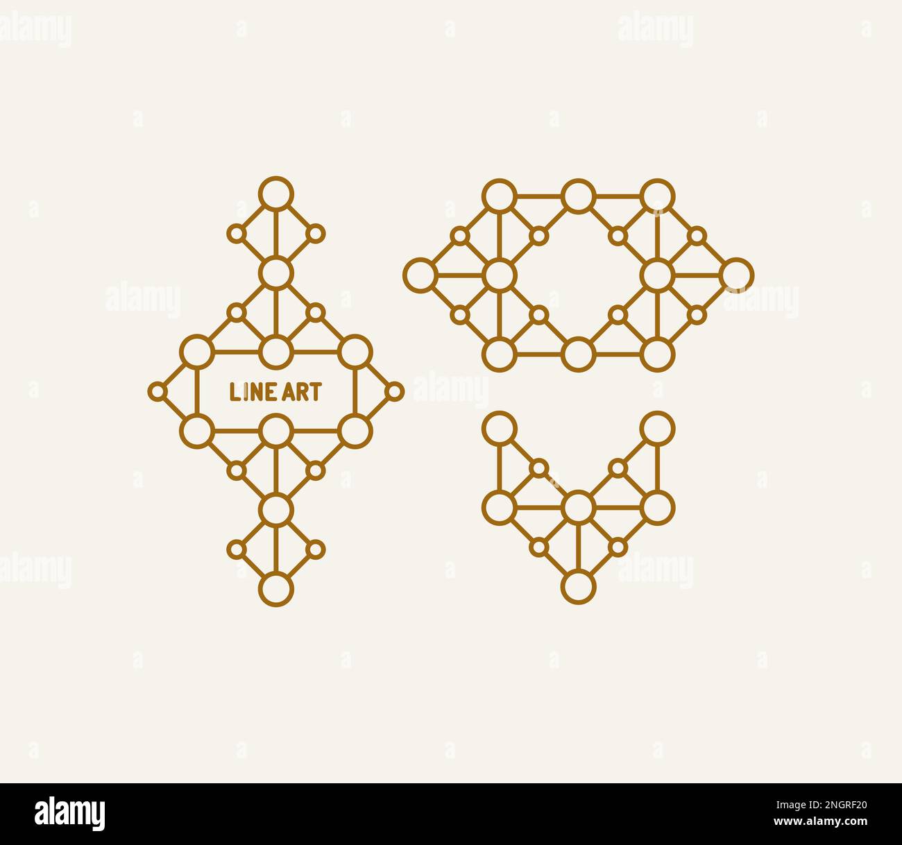 Decoration element. Line art design for invitations, posters and badges ...