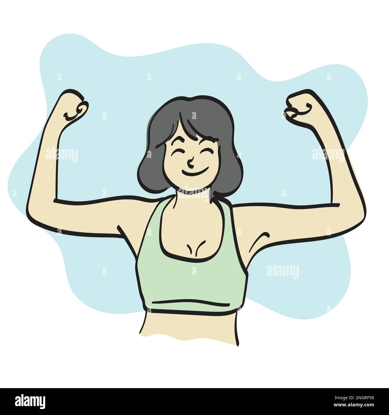Woman Muscle Arm Vector