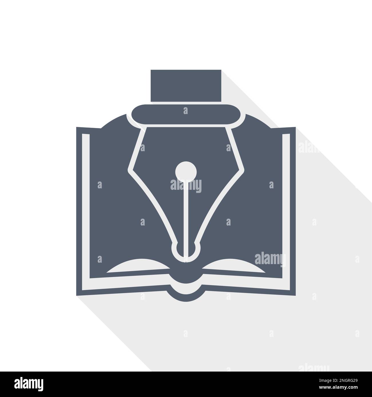 Pen with book vector icon, designer concept flat design illustration ...