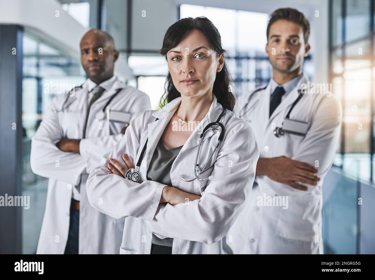 Doctoring expertise you can depend on. Portrait of a team of confident ...