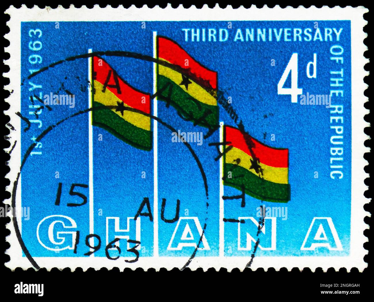 MOSCOW, RUSSIA - FEBRUARY 15, 2023: Postage stamp printed in Ghana ...