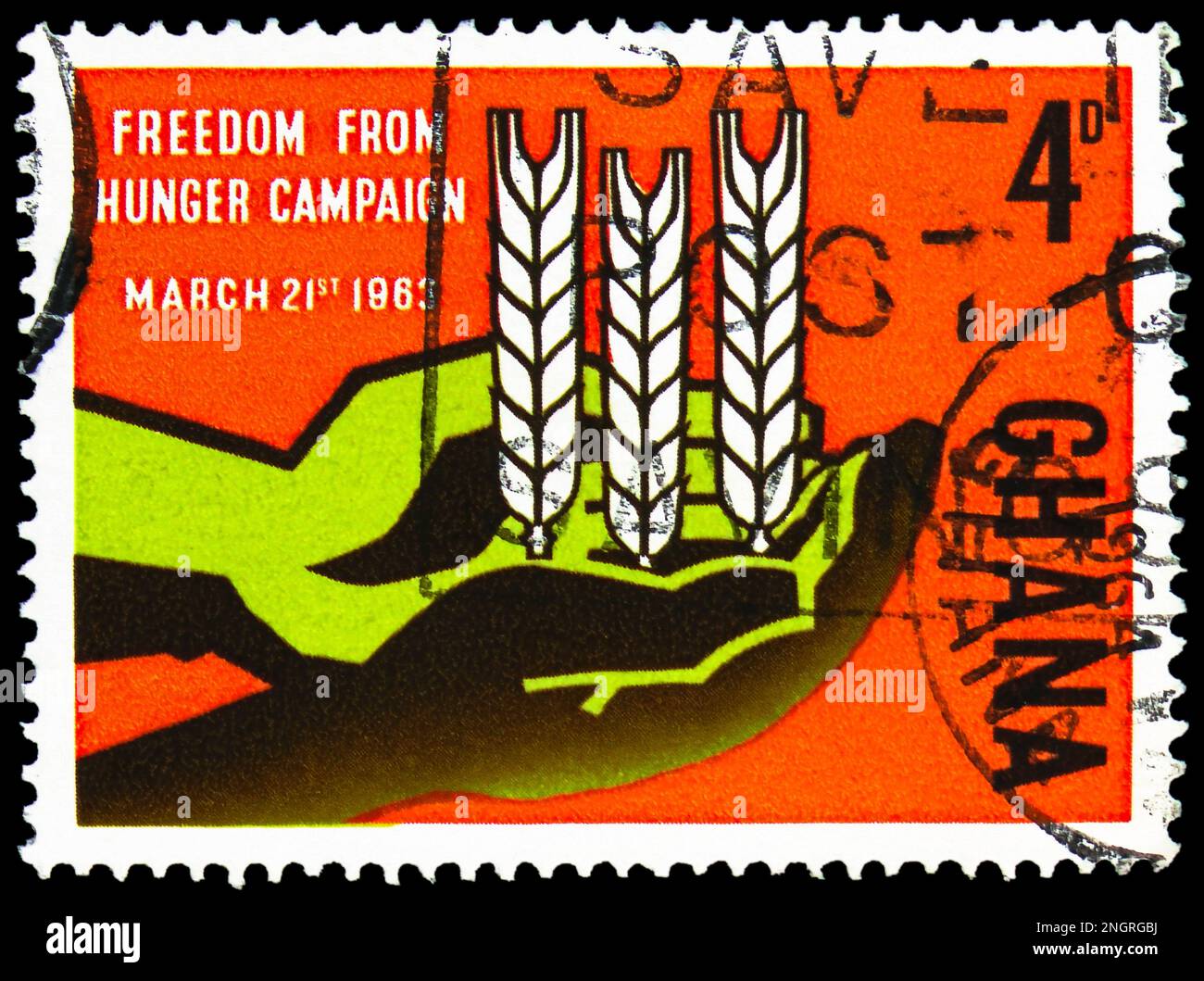 MOSCOW, RUSSIA - FEBRUARY 15, 2023: Postage stamp printed in Ghana ...