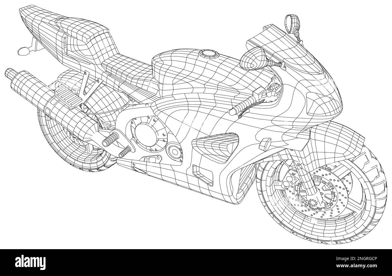 Motorcycle concept in black and white colors isolated vector ...