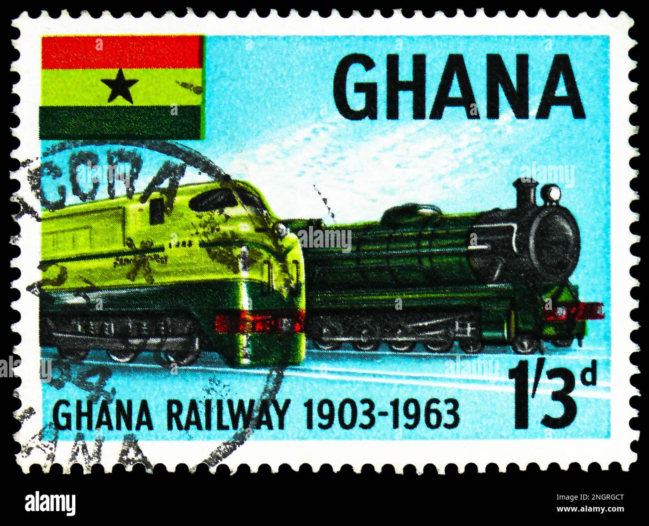 MOSCOW, RUSSIA - FEBRUARY 15, 2023: Postage stamp printed in Ghana ...