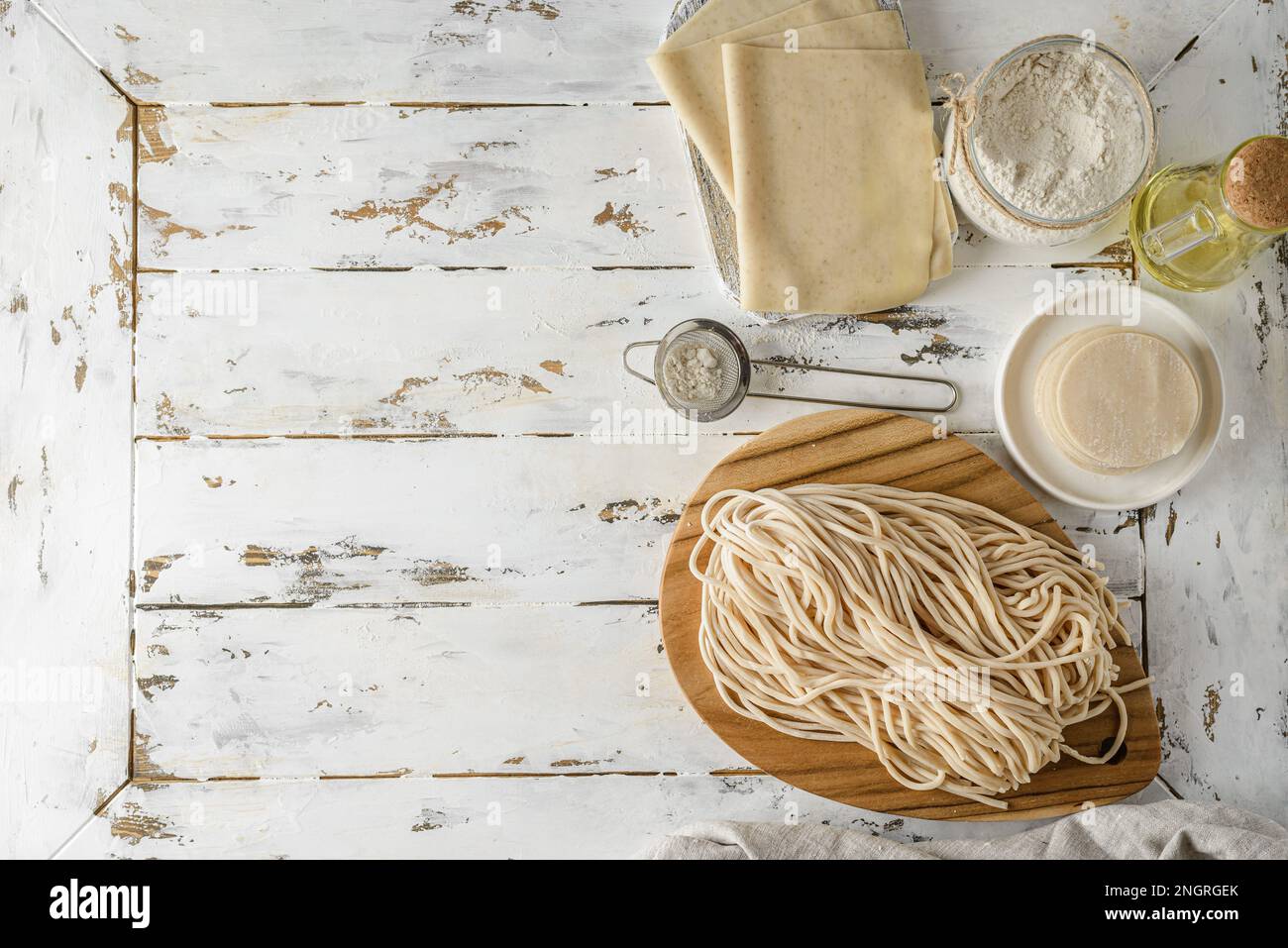 assorted different types of dough. dough for dumplings, dumplings ...