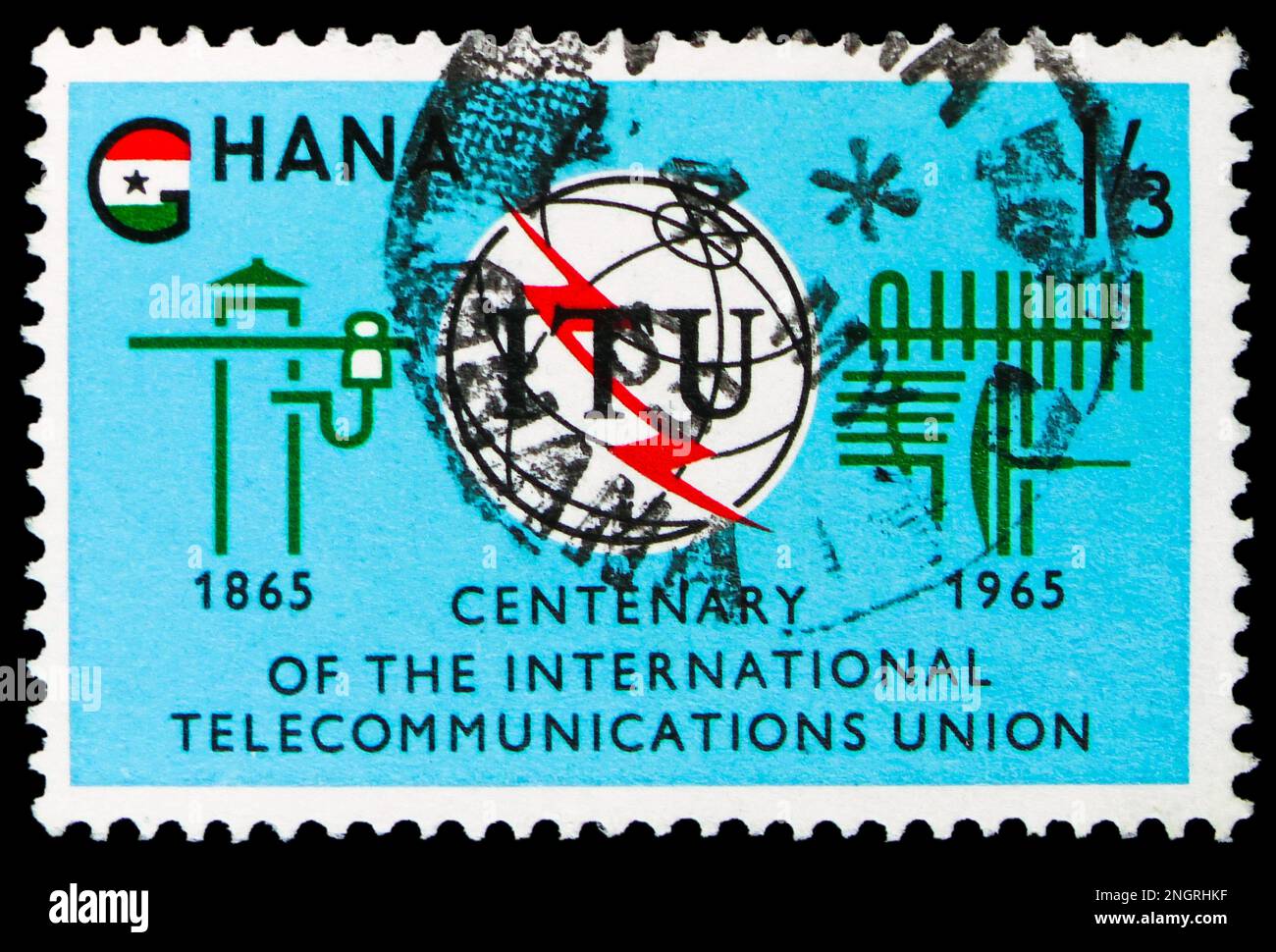 MOSCOW, RUSSIA - FEBRUARY 15, 2023: Postage stamp printed in Ghana ...