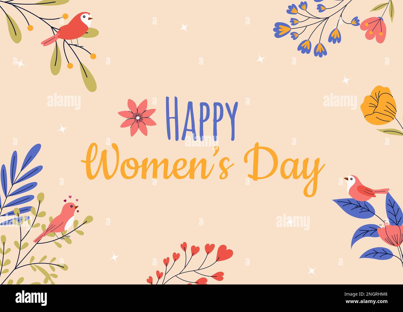 8 march, International Women's Day. Greeting card or postcard templates ...
