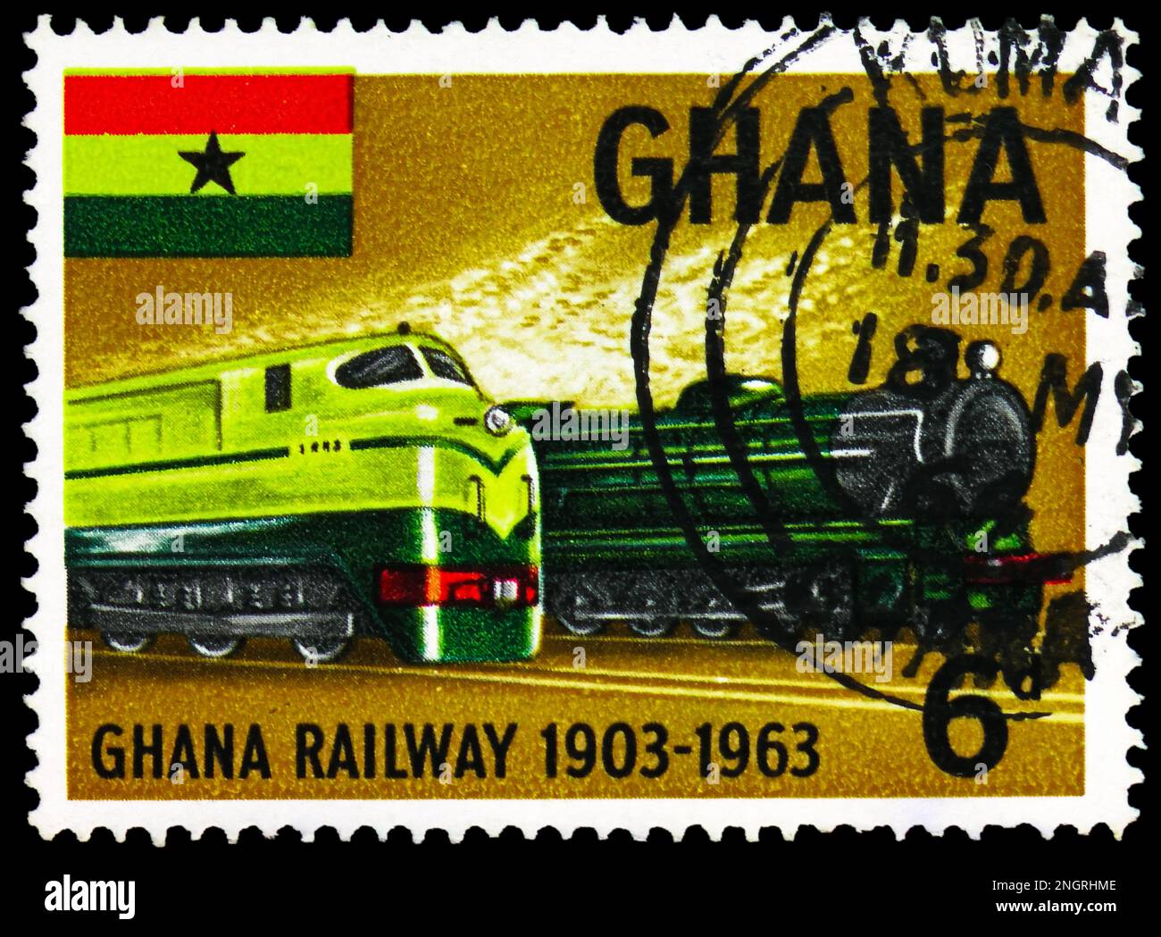 MOSCOW, RUSSIA - FEBRUARY 15, 2023: Postage stamp printed in Ghana ...