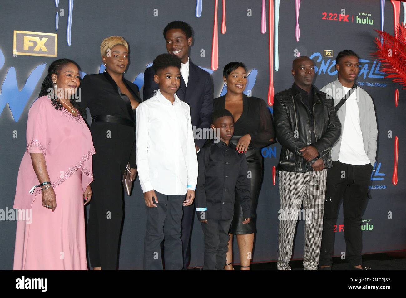 LOS ANGELES - FEB 15: Damson Idris, family at the Snowfall Series Six ...