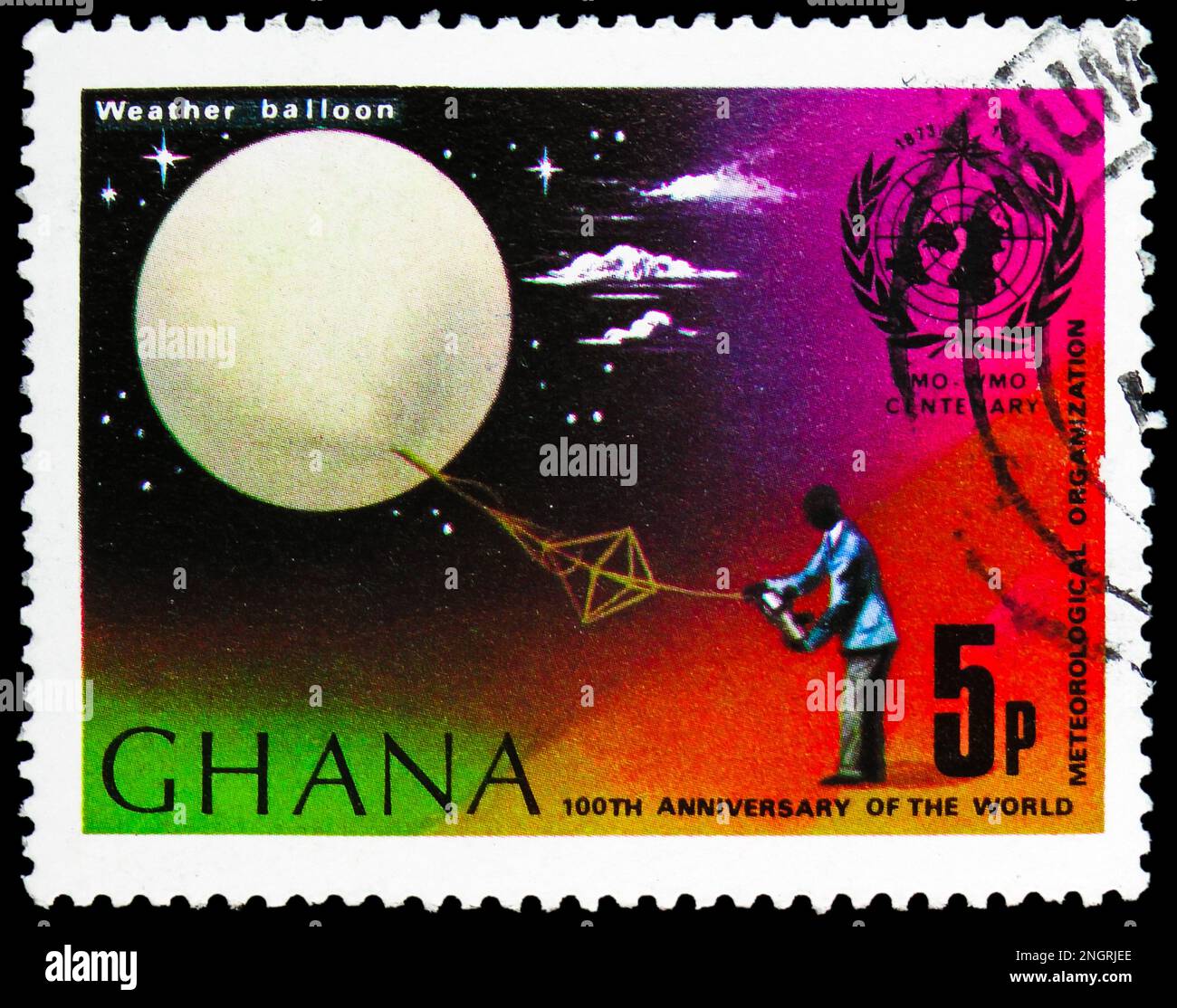 MOSCOW, RUSSIA - FEBRUARY 15, 2023: Postage stamp printed in Ghana ...
