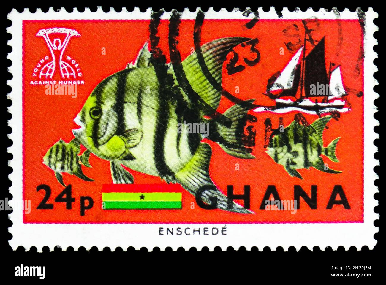 MOSCOW, RUSSIA - FEBRUARY 15, 2023: Postage stamp printed in Ghana ...