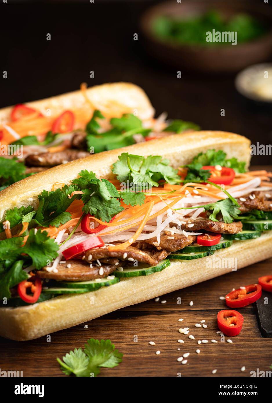 Banh mi sandwich close hi-res stock photography and images - Alamy
