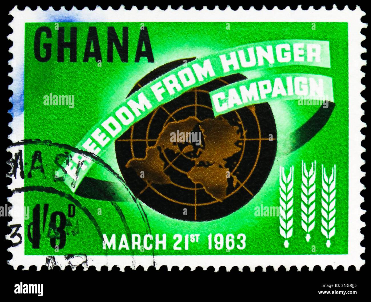 MOSCOW, RUSSIA - FEBRUARY 15, 2023: Postage stamp printed in Ghana ...