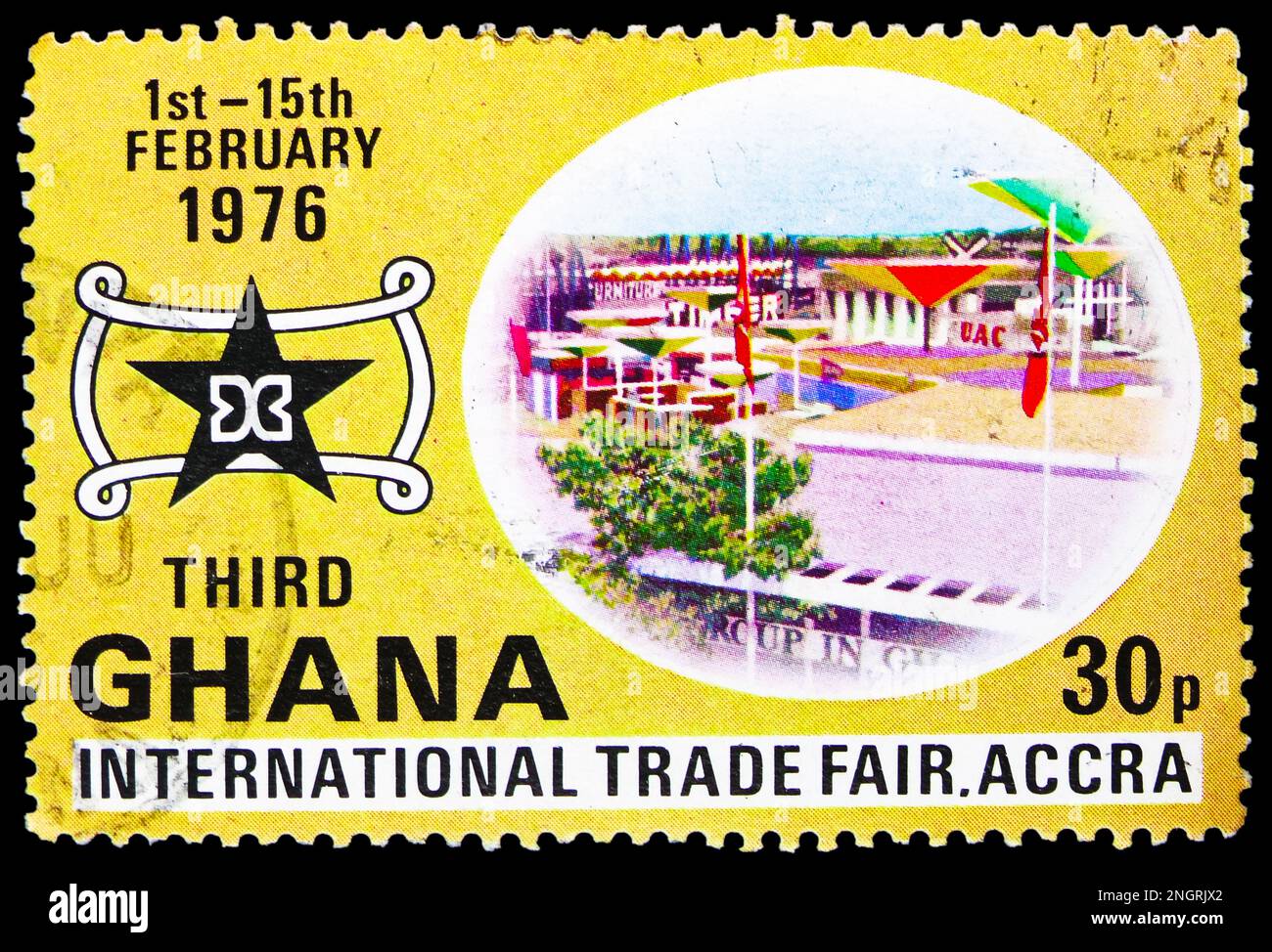 MOSCOW, RUSSIA - FEBRUARY 15, 2023: Postage stamp printed in Ghana ...