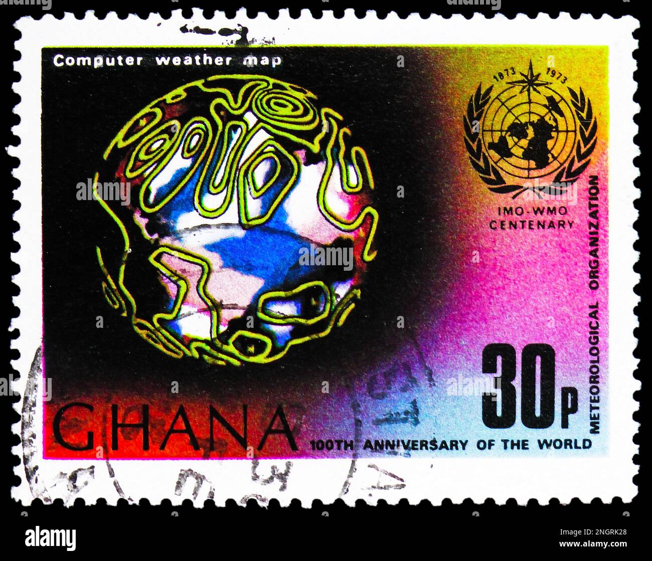 MOSCOW, RUSSIA - FEBRUARY 15, 2023: Postage stamp printed in Ghana ...