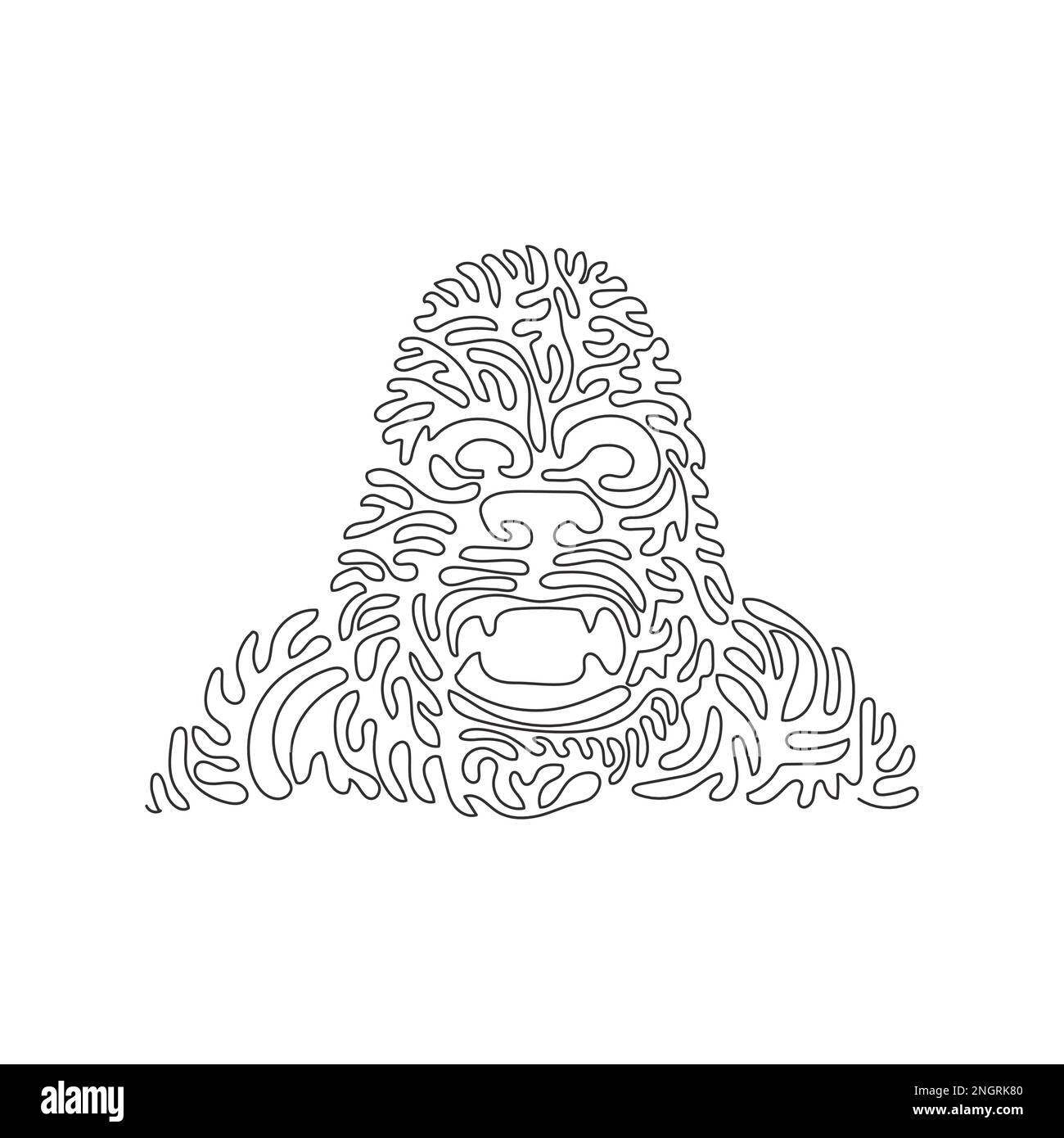 Gorilla line icon concept Stock Vector Images - Alamy
