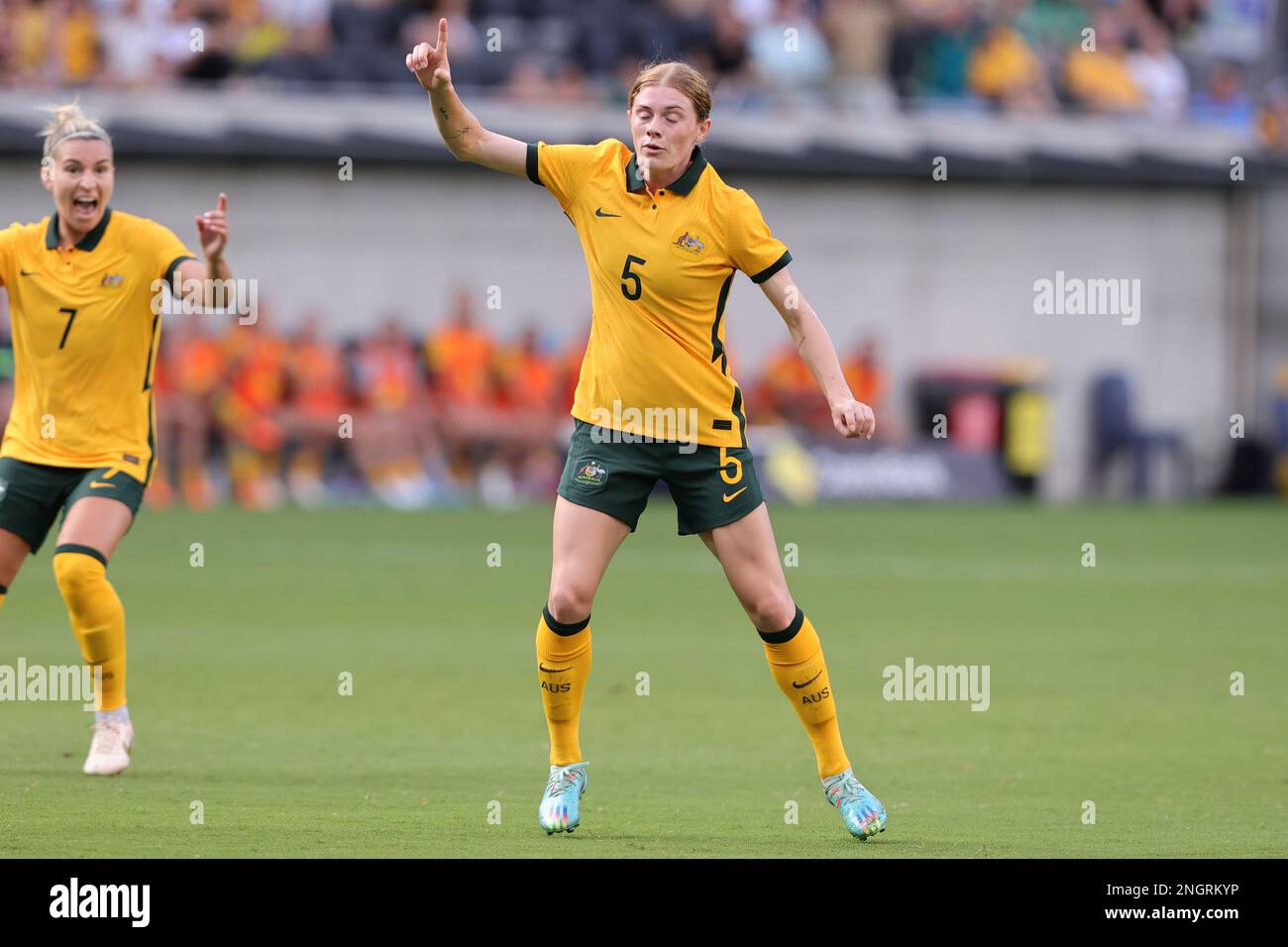 Sydney, Australia. 19th Feb, 2023. Cortnee Vine of Australia celebrates ...