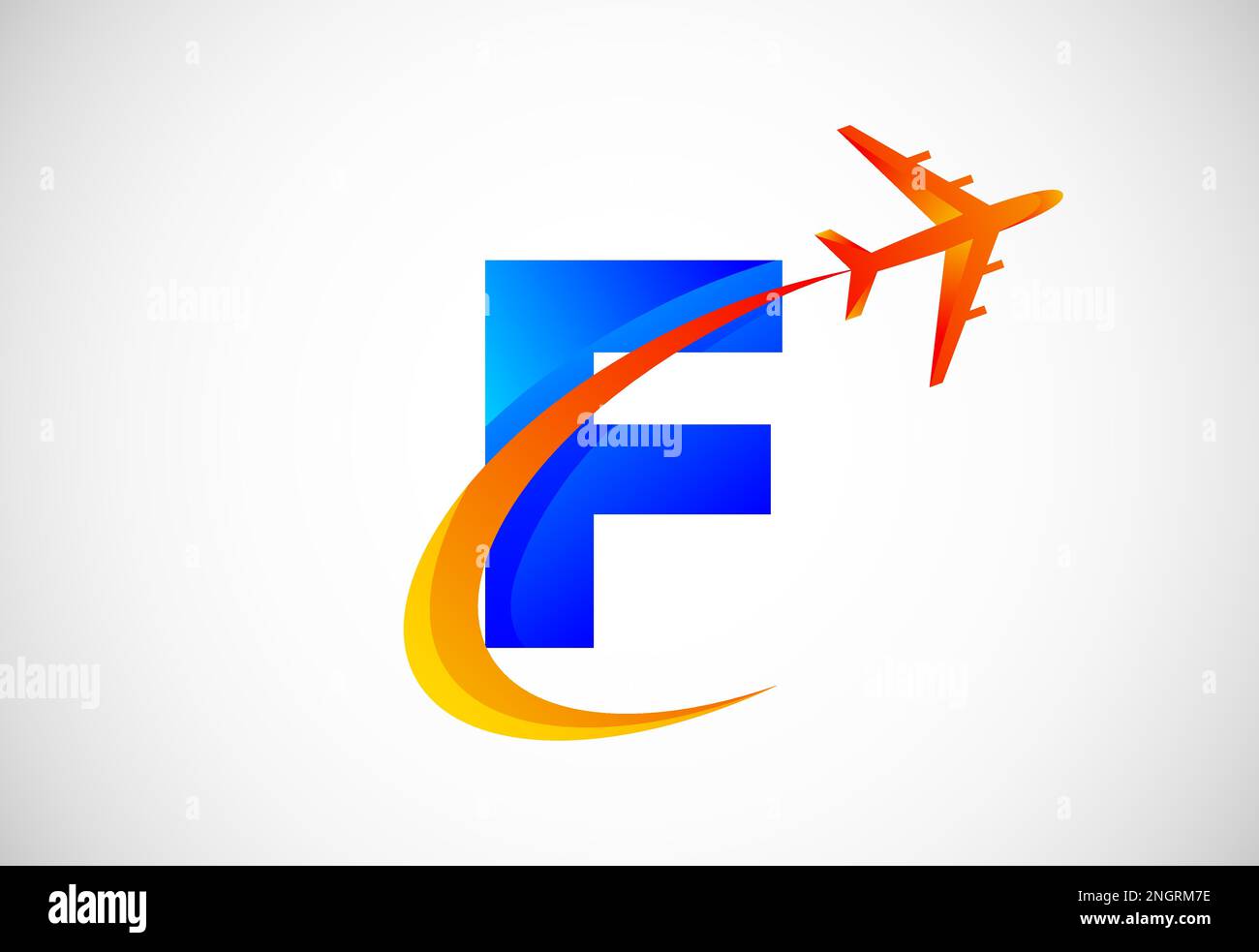 Initial F alphabet with a swoosh and airplane logo design. Suitable for ...