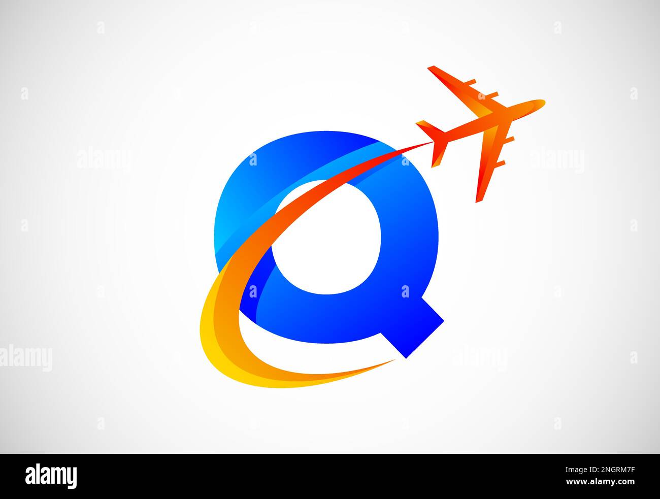 Initial Q alphabet with a swoosh and airplane logo design. Suitable for ...