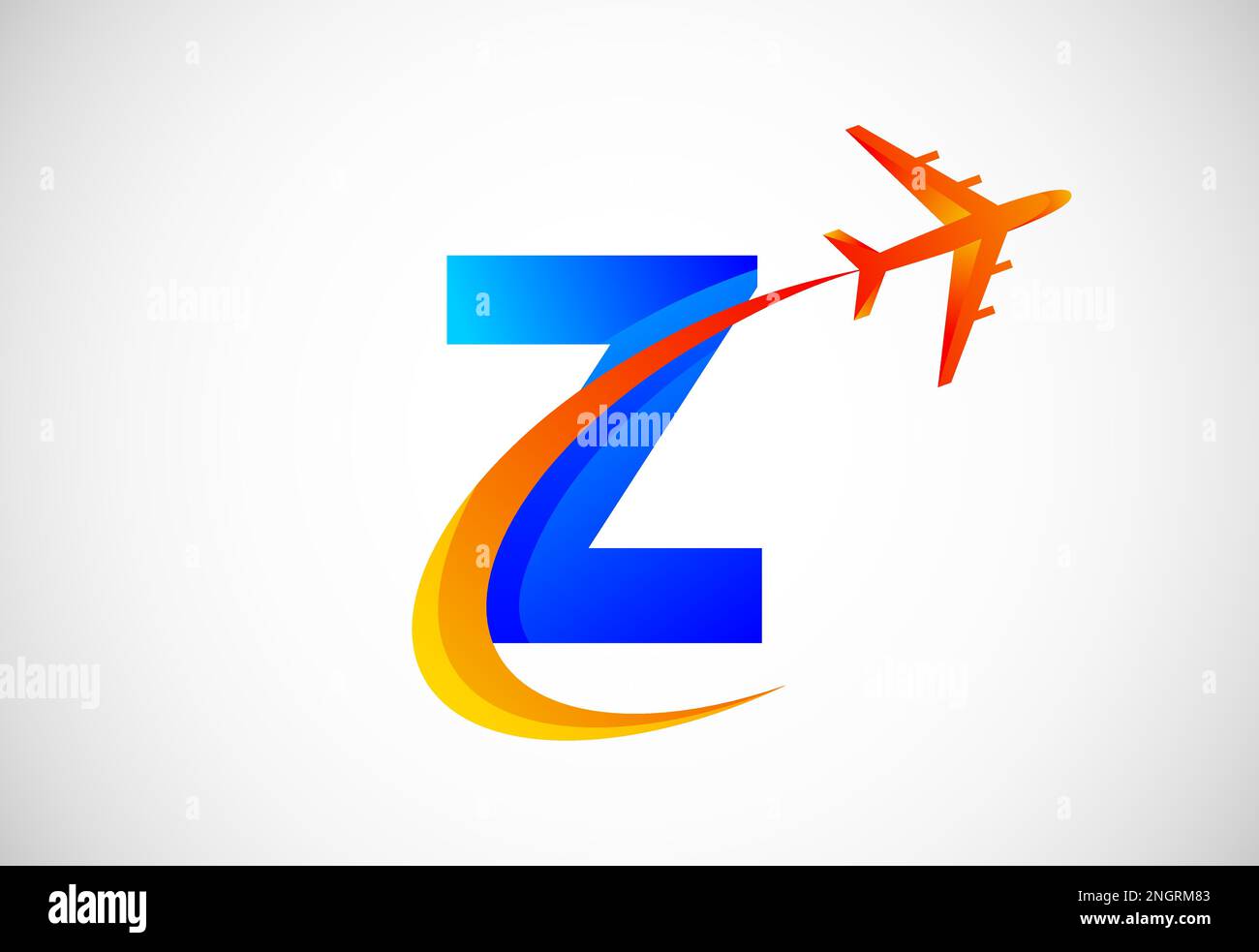 Initial Z alphabet with a swoosh and airplane logo design. Suitable for ...
