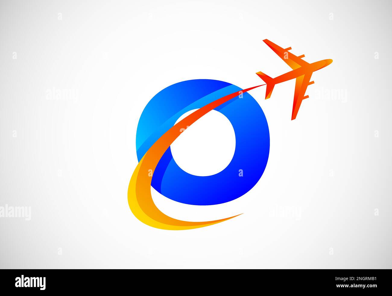 Initial O alphabet with a swoosh and airplane logo design. Suitable for ...
