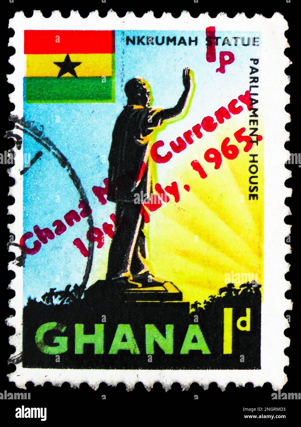 MOSCOW, RUSSIA - FEBRUARY 15, 2023: Postage stamp printed in Ghana ...