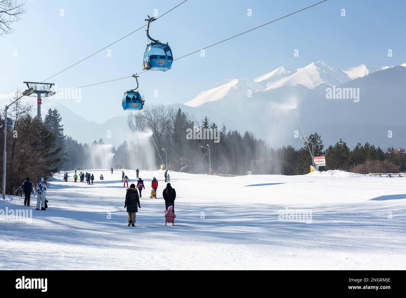 Bansko, Bulgaria - February 11, 2023: Bulgarian winter ski resort ...