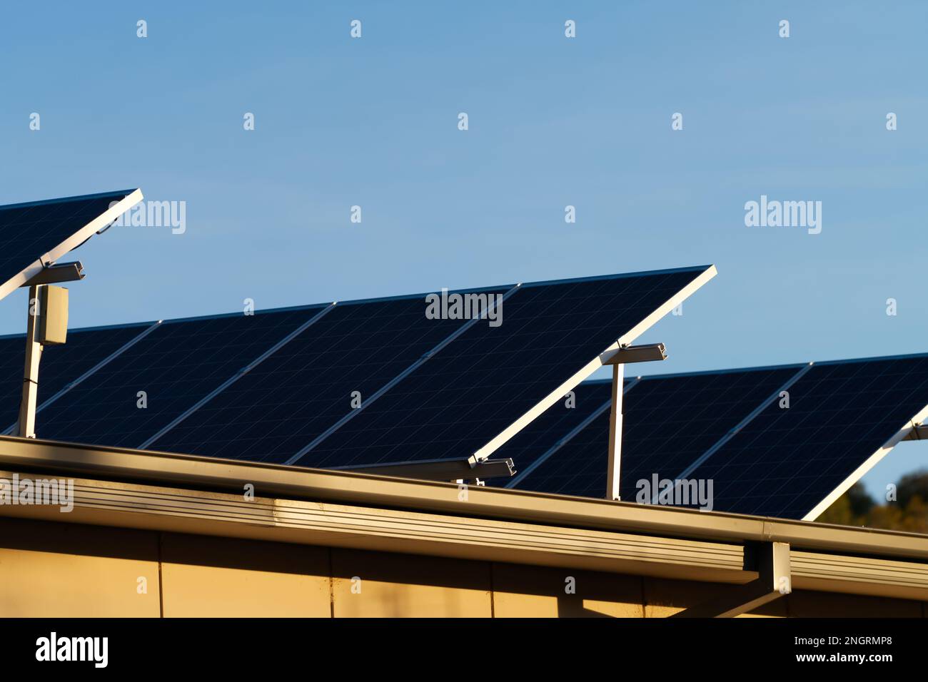 Photovoltaic cell and solar panels on roof in central Victoria ...