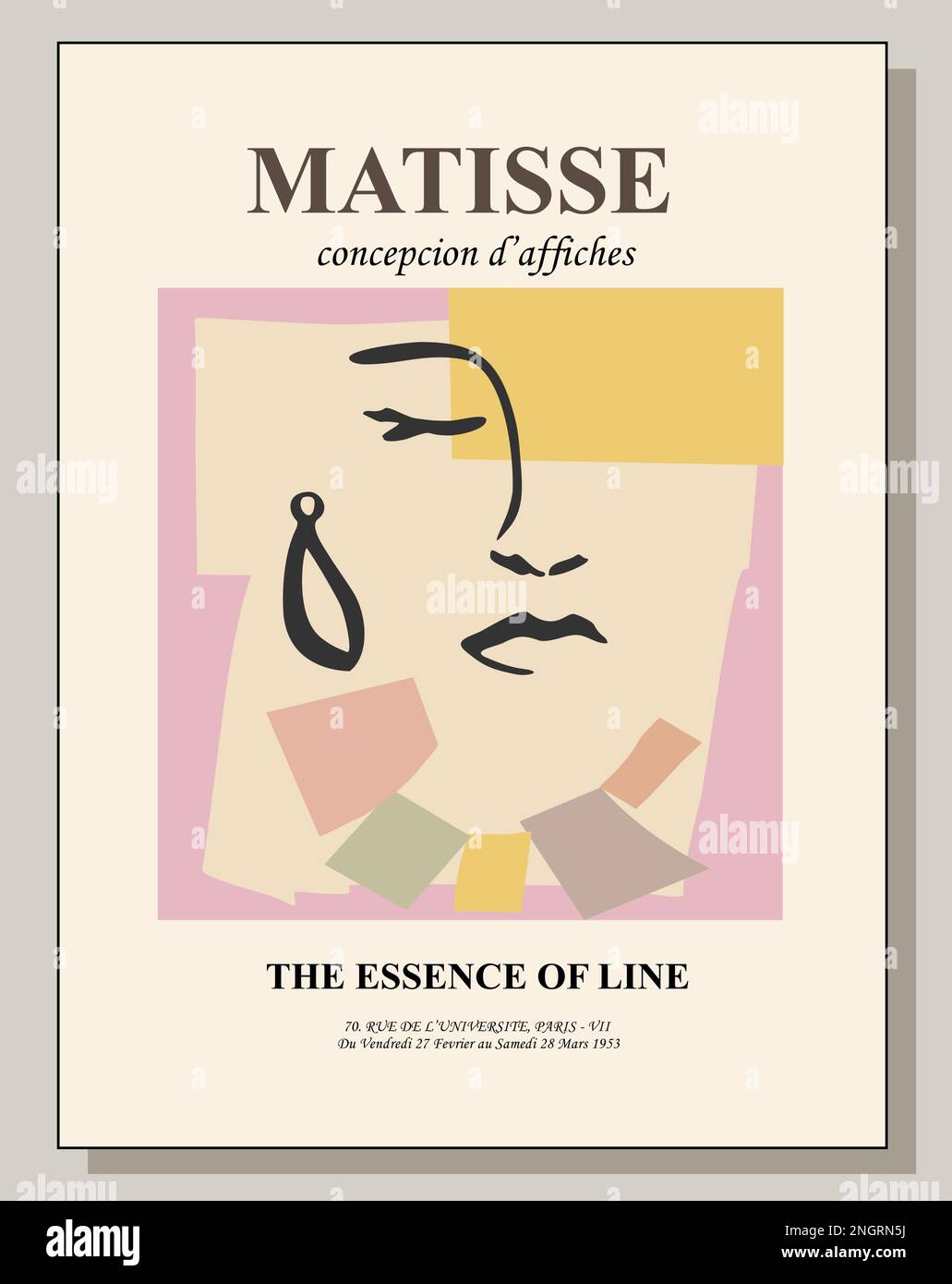 Abstract Matisse poster in modern pastel colors Stock Vector Image ...