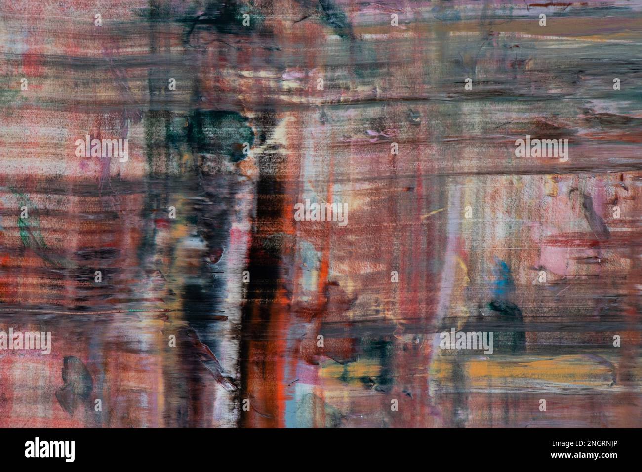 Mixed multi-colored stripes painted with watercolors horizontally ...