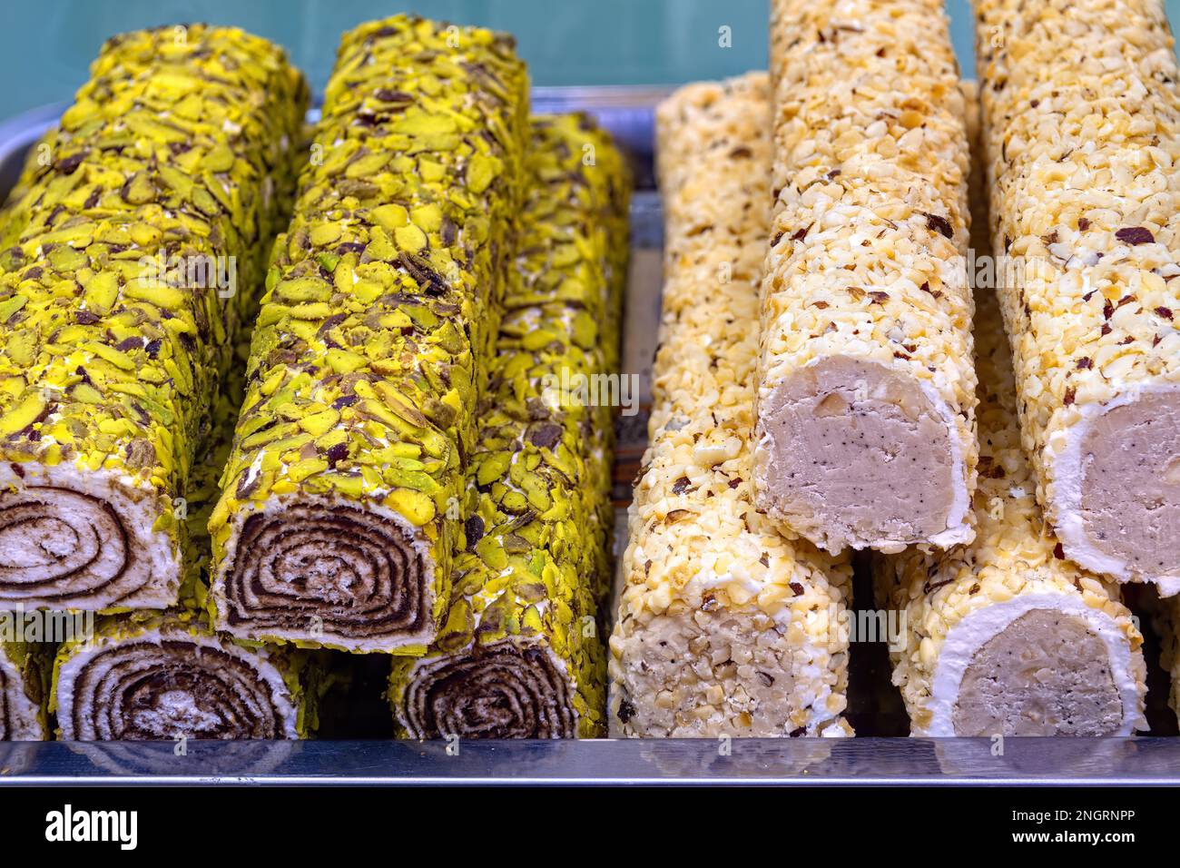 Oriental Sweets. Traditional Turkish Delight (Rahat Lokum) Close-up ...