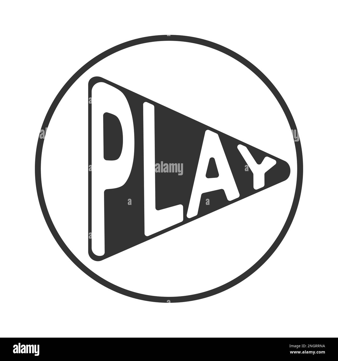 Icon play button, arrow symbol video, circle start action music Stock ...