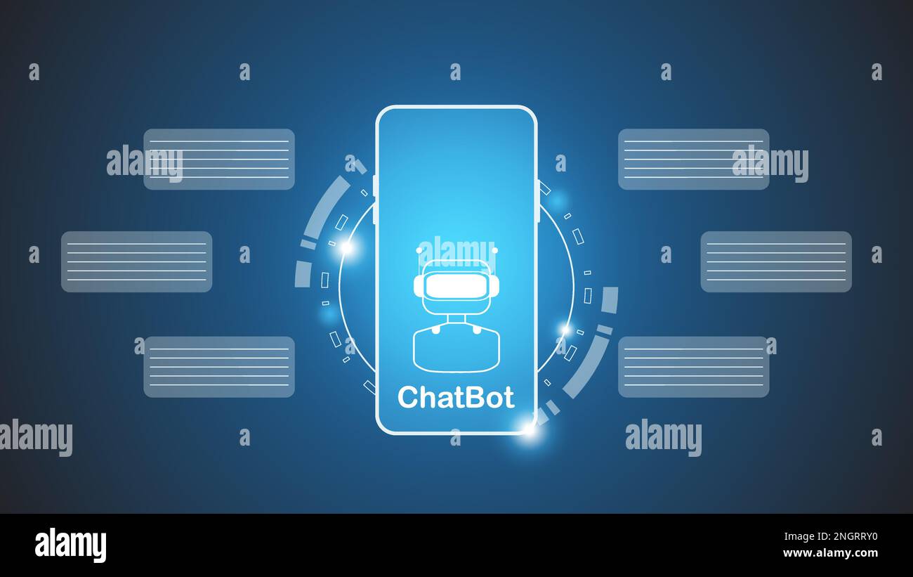 chatbot Ai artificial intelligence technology hitech concept. chatbot application smart bot ...