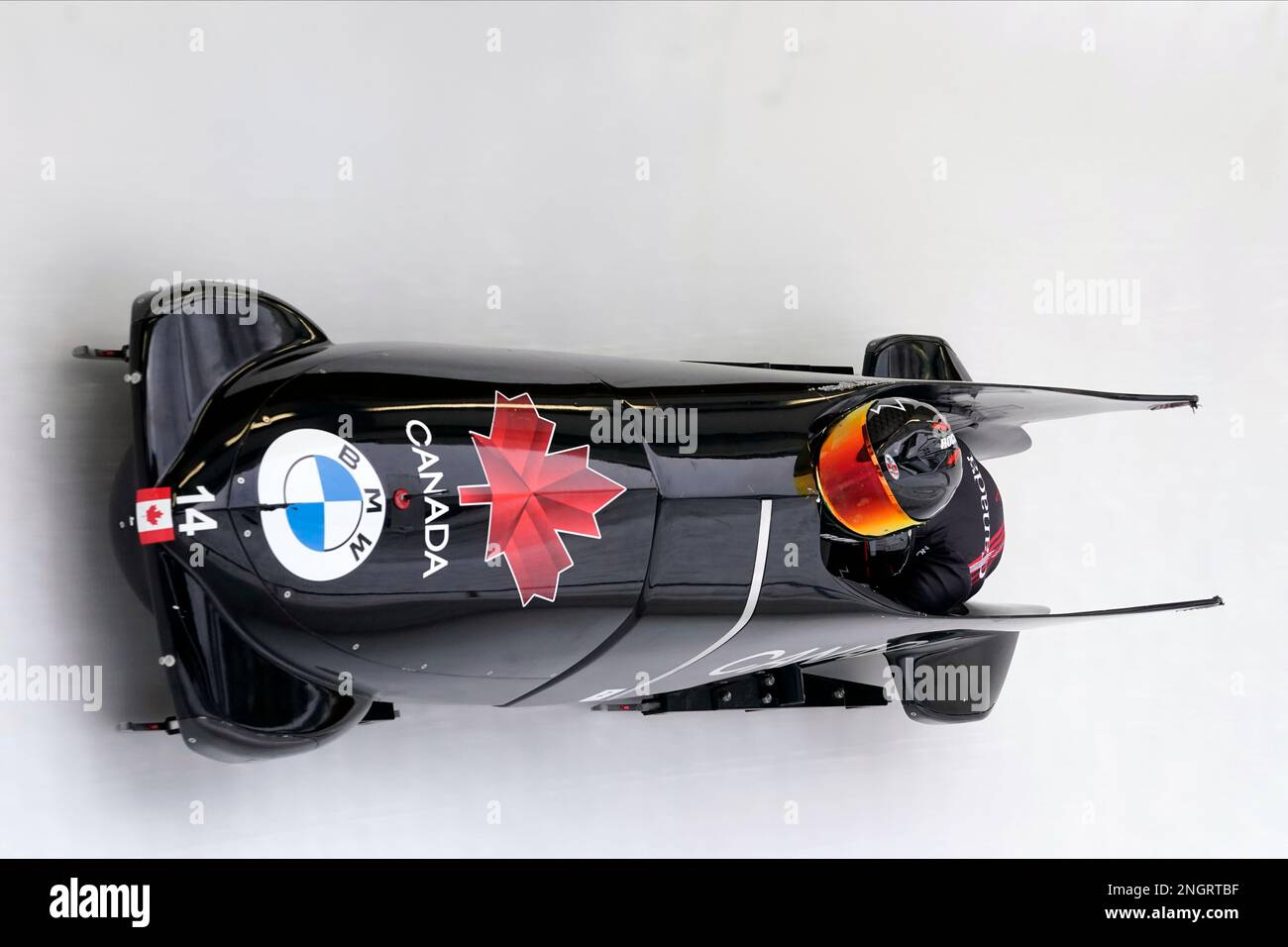 Cynthia Appiah and Leah Walkeden of Canada speed down the track during ...