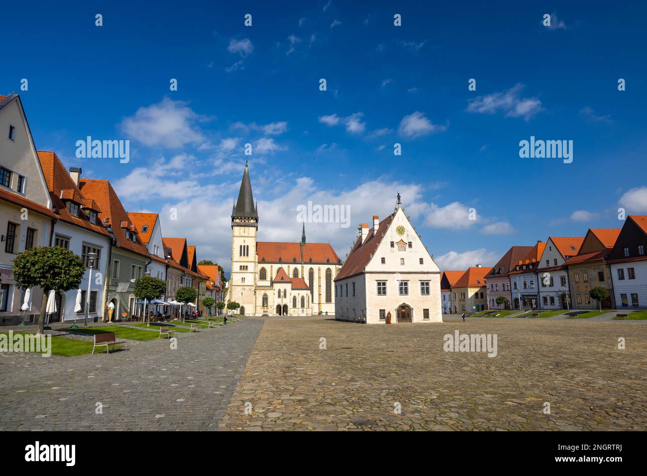 Medieval historical square Bardejov, UNESCO site, Slovakia Stock Photo ...