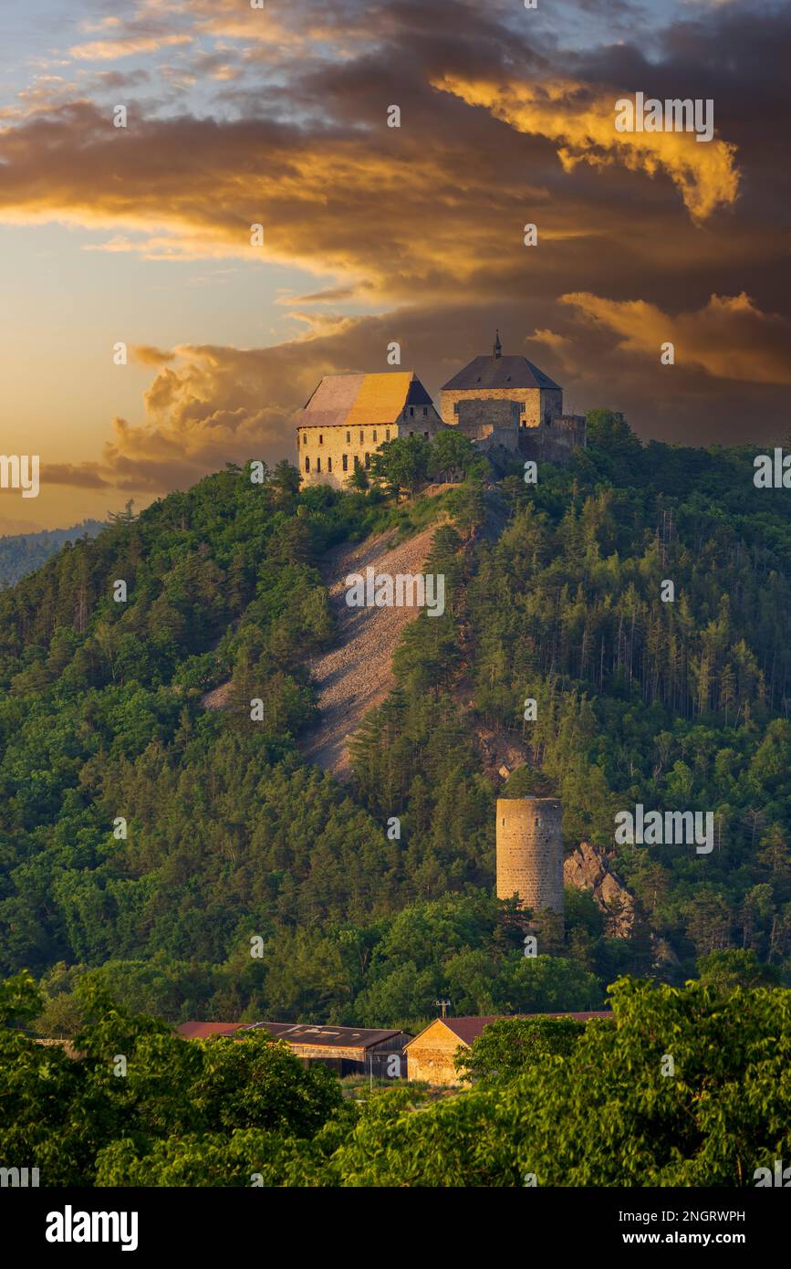 Tocnik castle with Zebrak ruins, Middle Bohemia, Czech Republic Stock ...