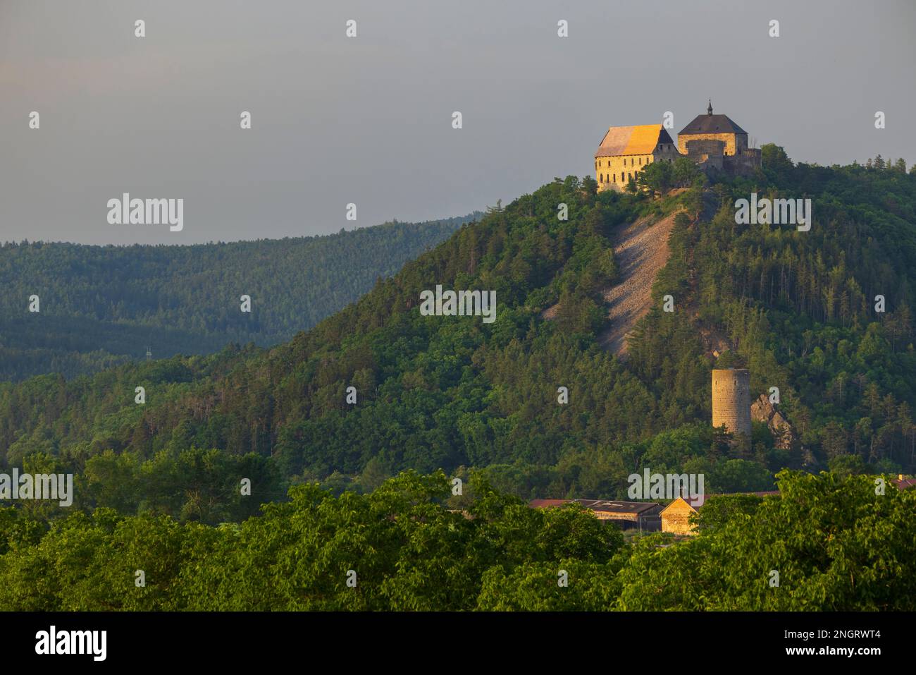 Tocnik castle with Zebrak ruins, Middle Bohemia, Czech Republic Stock ...