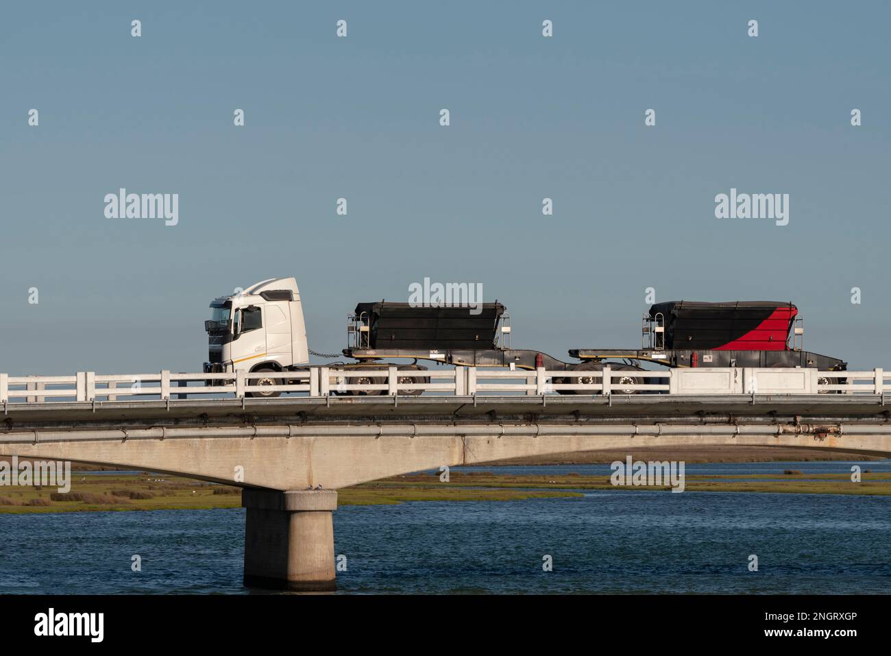 Velddrif, Western Cape, South Africa. 2023. Truck with side tipping ...