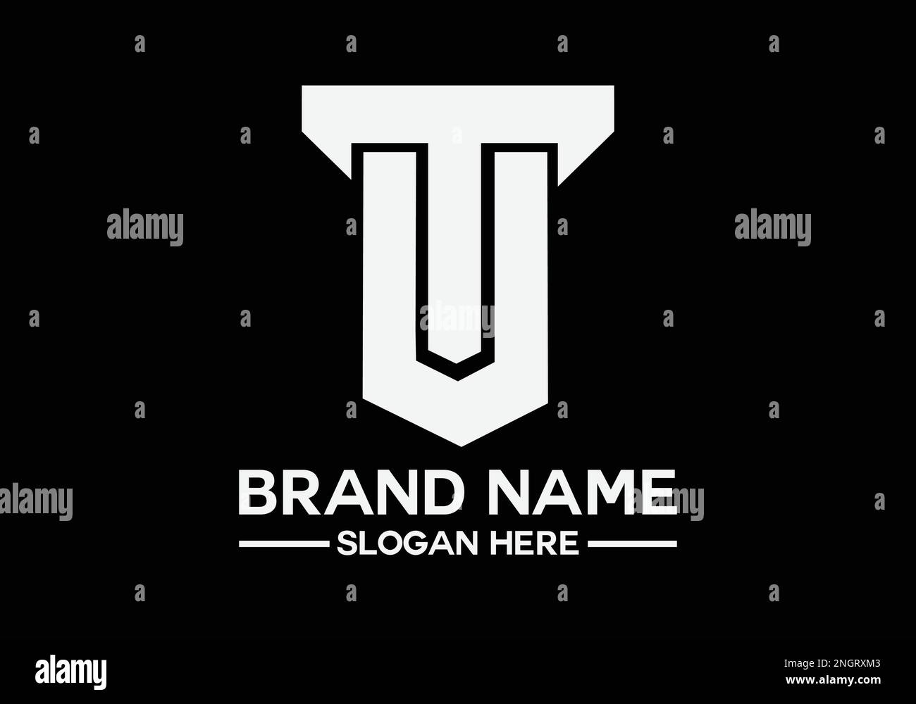 Initial Alphabet T U Vector Logo Monogram Design Templates Stock Vector ...