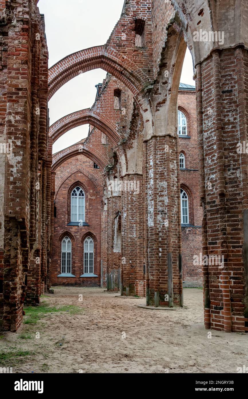 Arched passage of huge gothic Dome Church in Tartu Stock Photo - Alamy