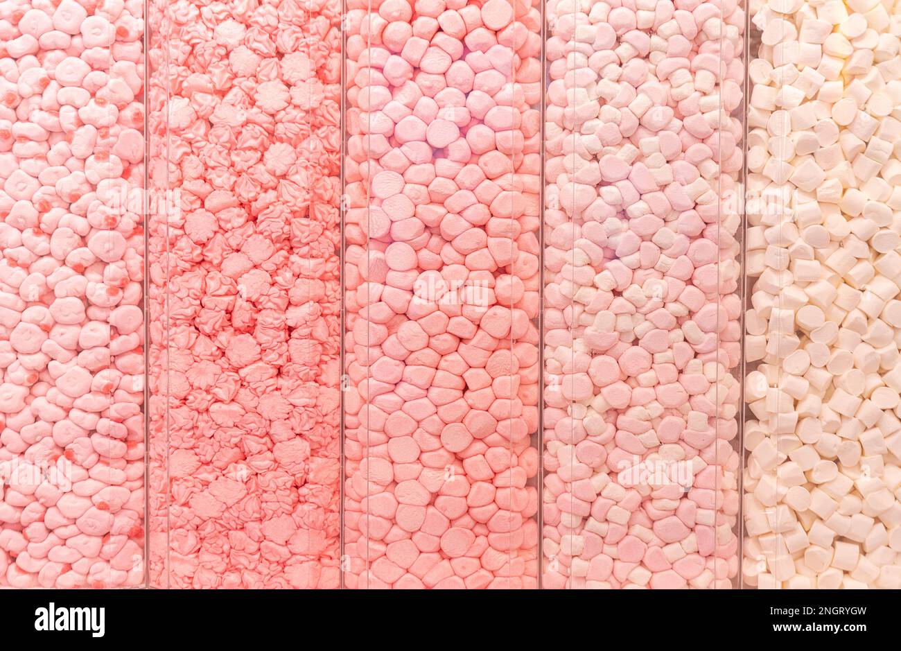 Pastel pink marshmallows in a shop window Stock Photo - Alamy