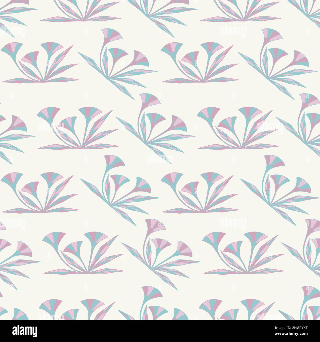 Vector seamless pattern with compositions of abstract flowers ...